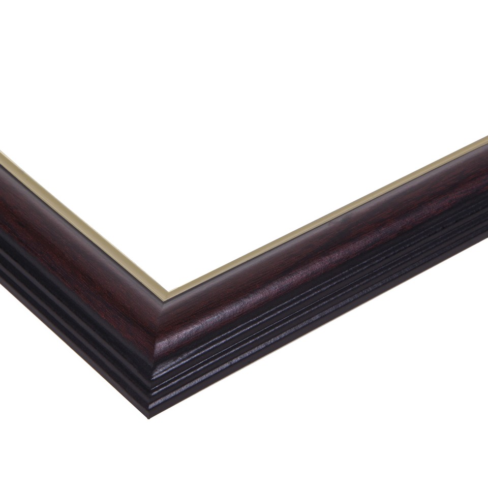 ArtToFrames Custom Picture Poster Frame Brown Mahogany and Gold Slope 1 ...