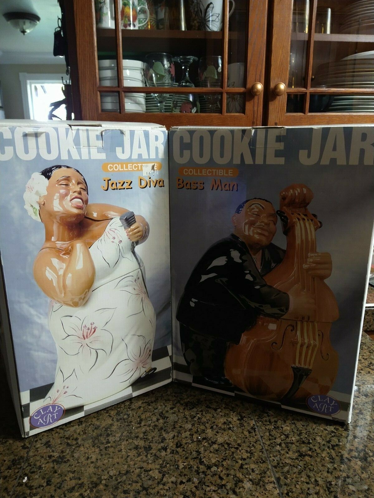 clay art / diva jazz cookie jars/ BASS jazz man | eBay