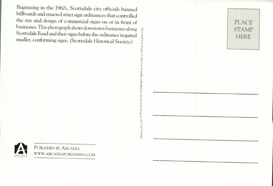 *Arizona Postcard-"Before The Strick Sign Law" .../Scottsdale, AZ ...