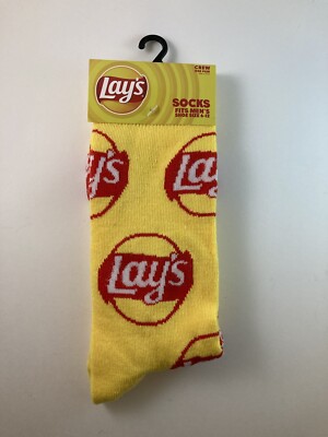 NWT Men’s Novelty Print Socks Size 6-12 Lay’s Potato Chips Logo! Quirky ...