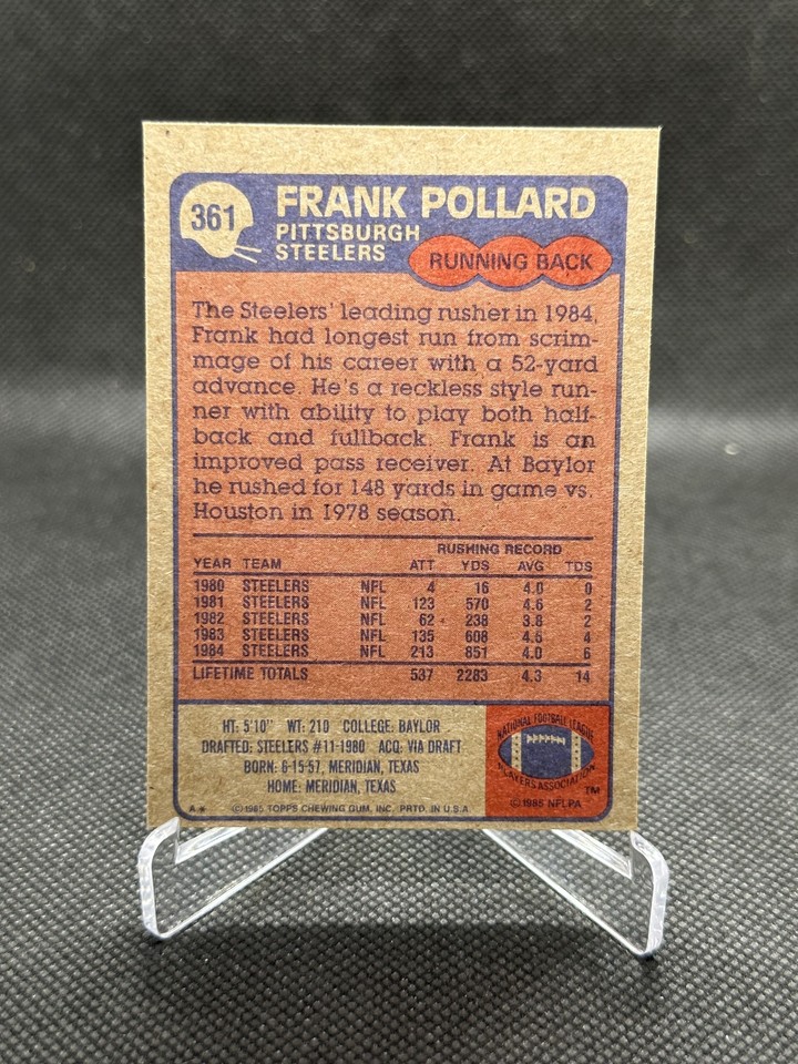 Frank Pollard 1985 Topps #361 | eBay