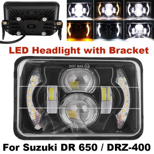 LED Headlight with Bracket Kit For Suzuki DR 650 DRZ-400 Daytime ...