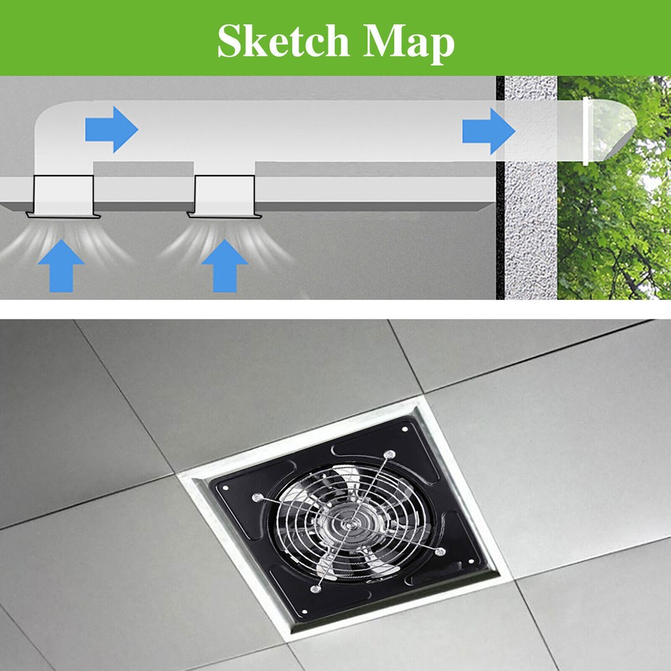 4" 6" 7" 8" 10" Exhaust Fan Ventilation Extractor Fan Wall-Mounted ...