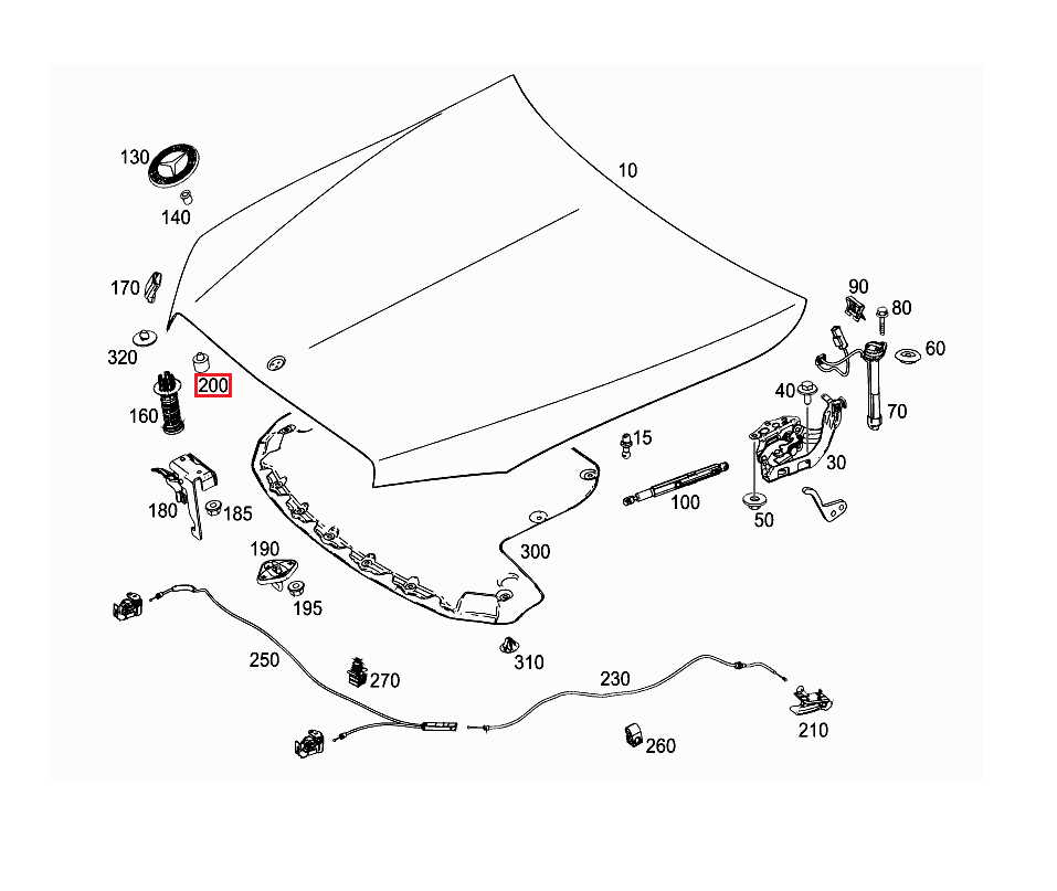 Mercedes-Benz GLC X253 Engine Hood Front Buffer Stop A0019982540 ...