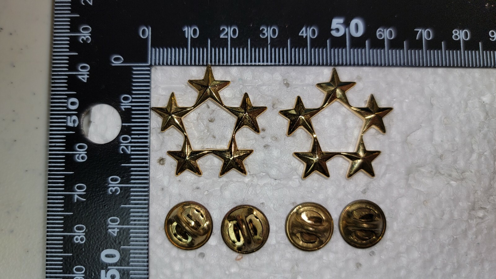 K2814 Pair of Civilian Police 5 Five Star Rank Emblems L3A | eBay