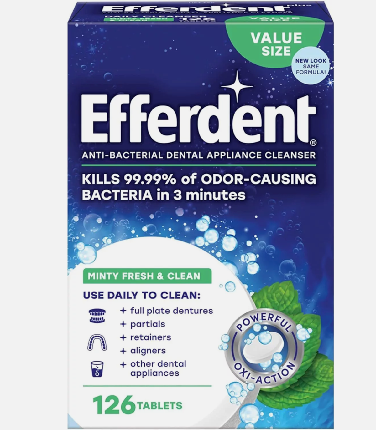 NEW Efferdent Retainer & Denture Cleaner Tablets Minty and Fresh Clean ...