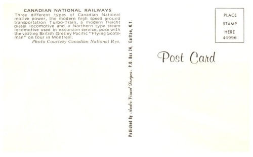 THREE DIFFERENT TYPES OF CANADIAN NATIONAL RAILWAYS MOTIVE POWER ...