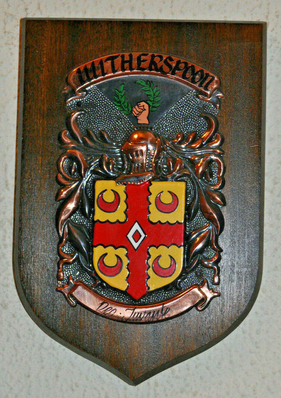 Witherspoon family plaque shield crest coat of arms | eBay UK