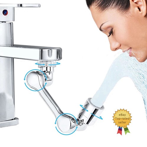 Extension Rotate Robotic Faucet Extender Arm Tap Universal 1080 Swivel ...