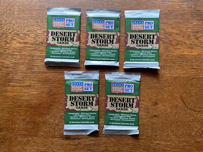 5 UNOPENED PACKS 1991 PRO SET DESERT STORM CARDS GEOGRAPHY MILITARY ...