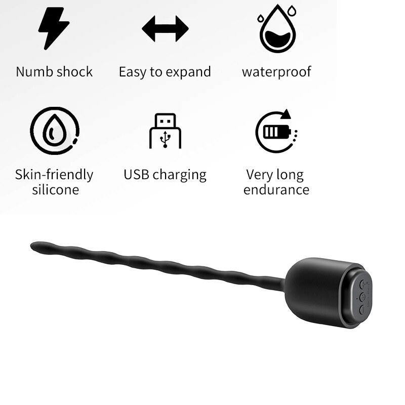 Male Electric Soft Silicone Stretcher Urethral Sounding Rod Plug ...