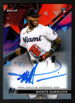 Monte Harrison 2021 Topps Finest Refractor Rookie Autograph Miami ...