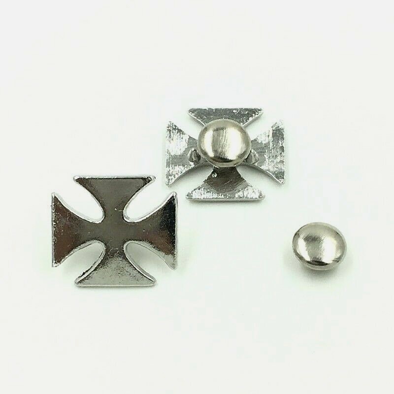 Pack of 5 Metal 9/16" (14mm) Smooth MALTESE CROSS Rivet Studs (2006 ...