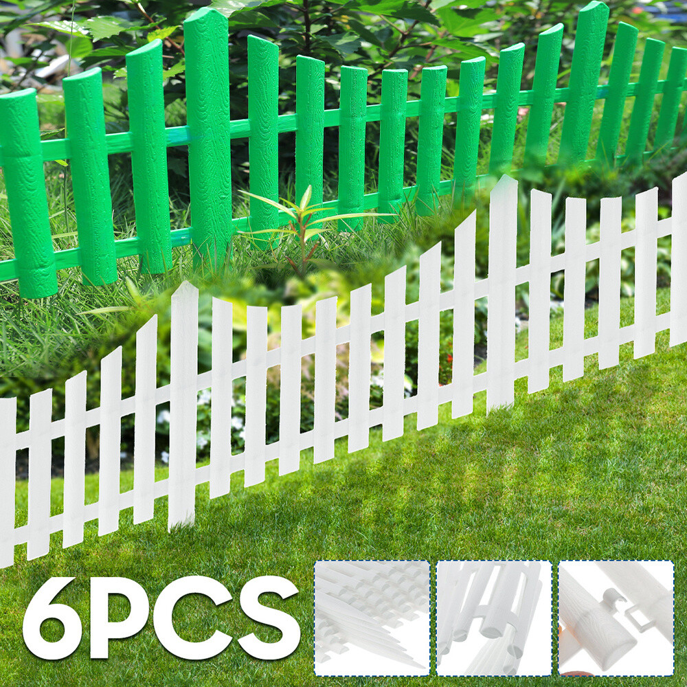 Flexible Plastic Fencing Set Of 4 Decorative Garden Fencing White