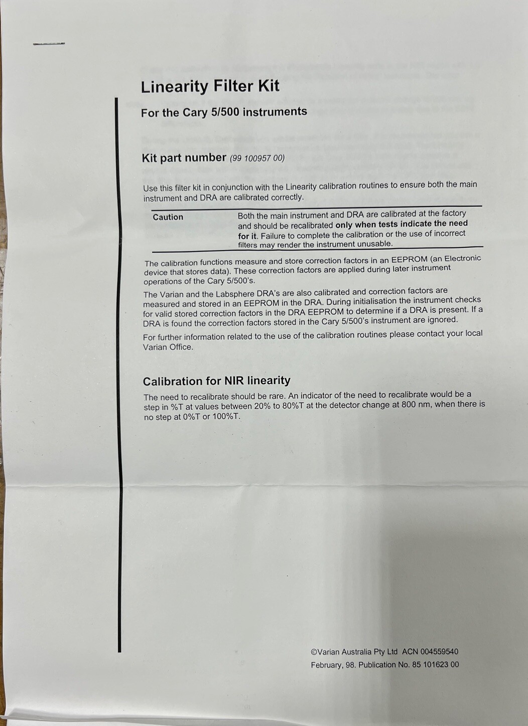 Varian Agilent Cary 5000 DRA 2500 00-100811-00 UV VIS NIR Spectrometer ...