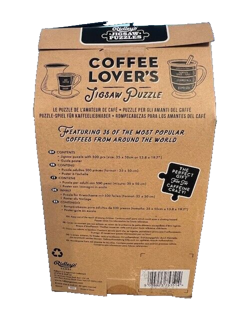 RIDLEY'S COFFEE LOVER'S 500 PIECE JIGSAW PUZZLE | eBay
