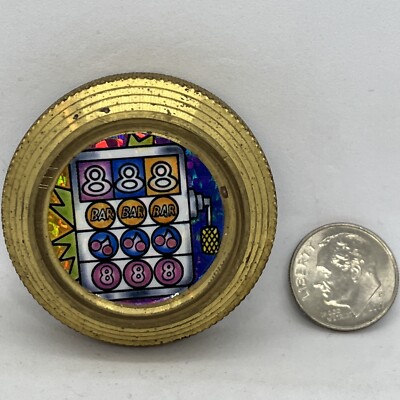 1994 Reflective 8 Ball slot machine Brass Metal Pog Slammer .5 Inch | eBay