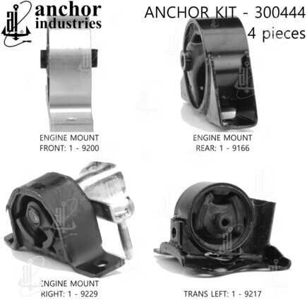 Anchor Motor Mounts 300444 Engine Mount Kit 4 Piece Kit, For 2000 2006 Nissan | eBay
