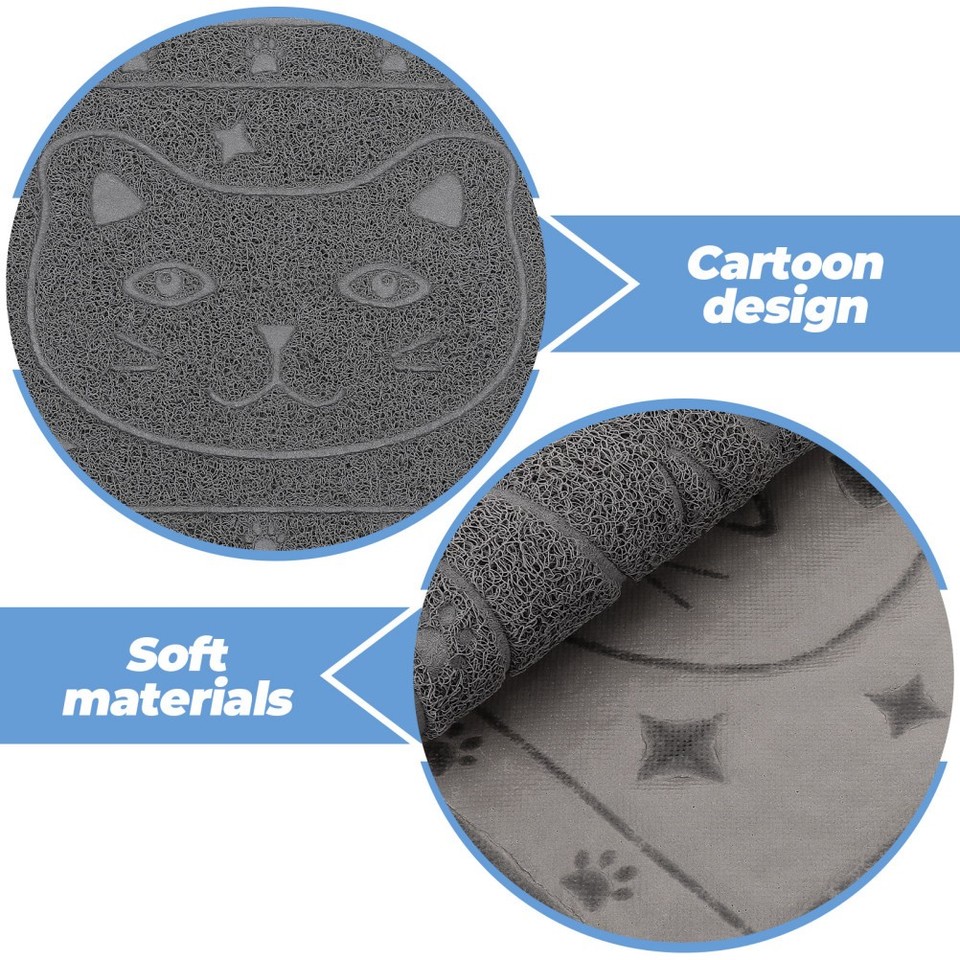 Cat Litter Mat Home Ground Litter Mat Cat Head Pattern Pet Litter Mat ...