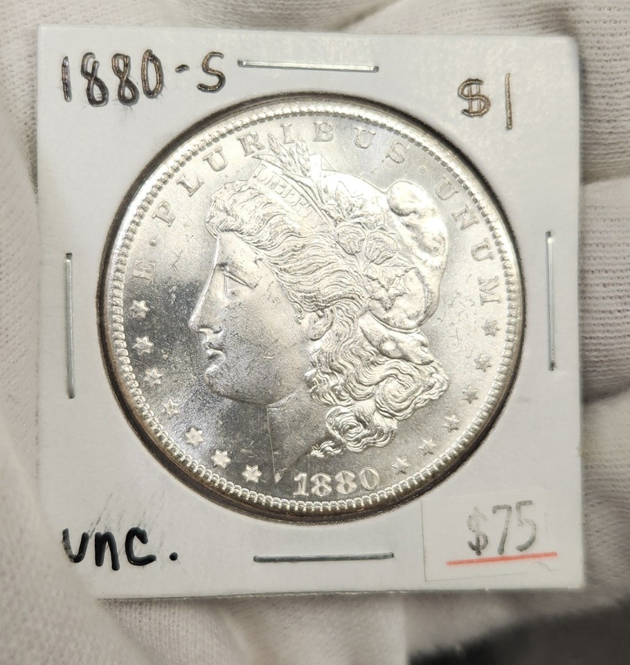 1880-S Morgan Silver Dollar, Choice Uncirculated - Frosty Cartwheel ...