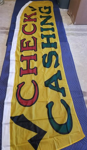 CHECK CASHING Giant banner Sign Advertise Feather Message Swooper Flag ...