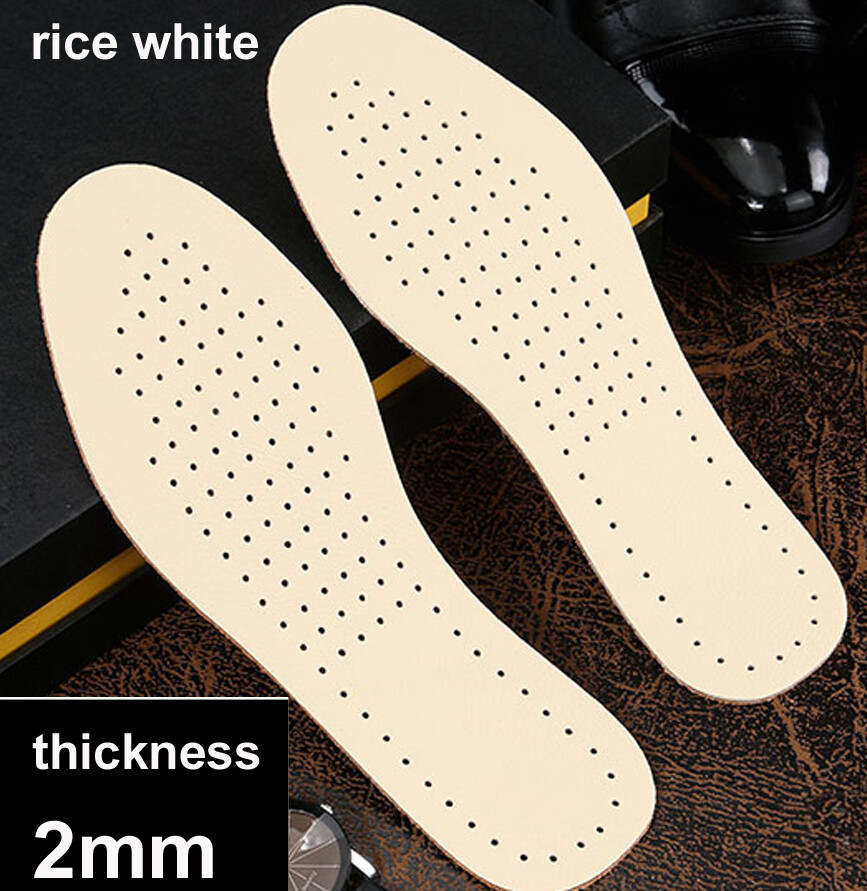 2 pairs Thick Genuine Leather Insoles Mens Shoe Inserts Male Boy Boot ...