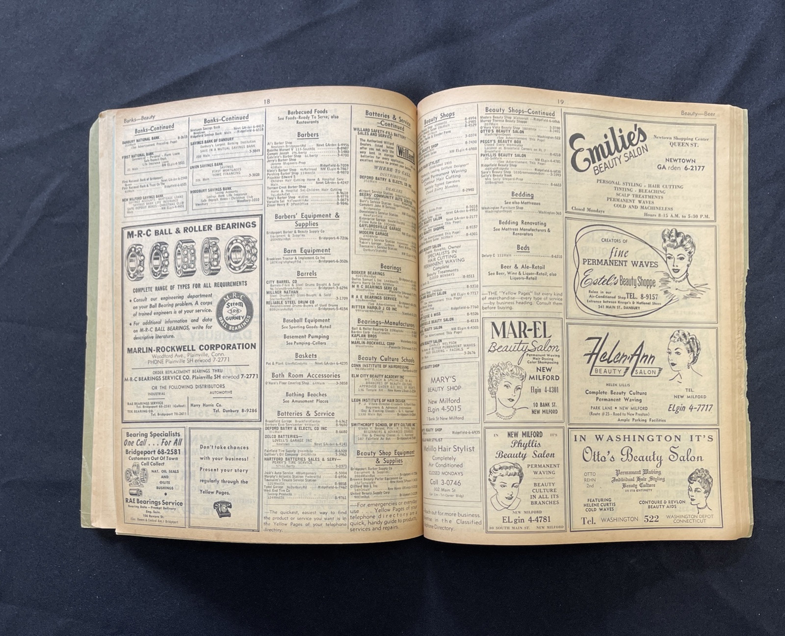 1953 Telephone Directory Danbury Connecticut Georgetown Kent Milford ...