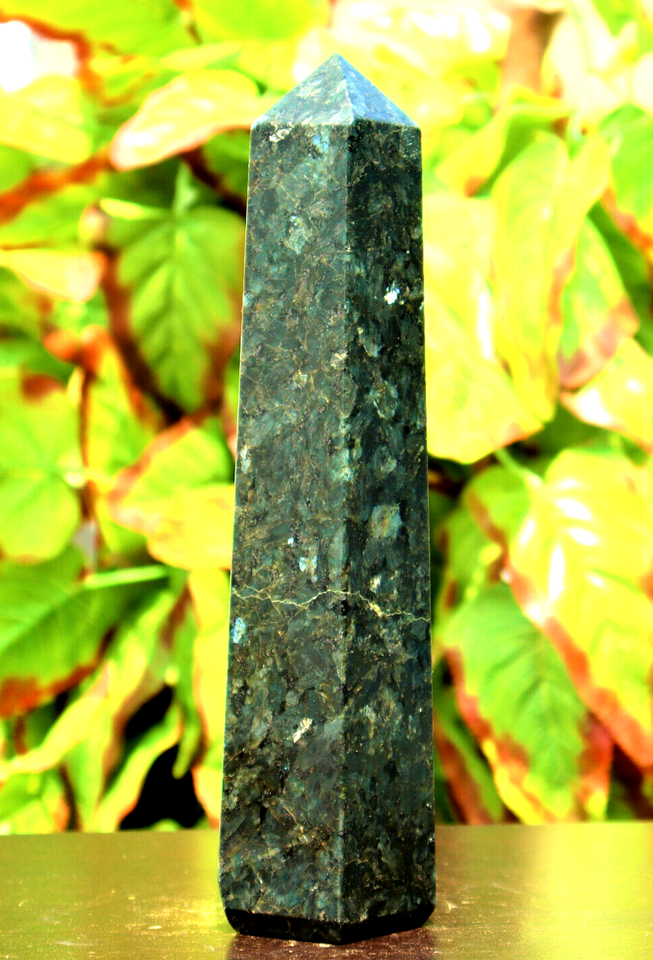 280MM Blue Larvikite Crystal Healing Obelisk Chakra Gemstone 4 Faceted ...