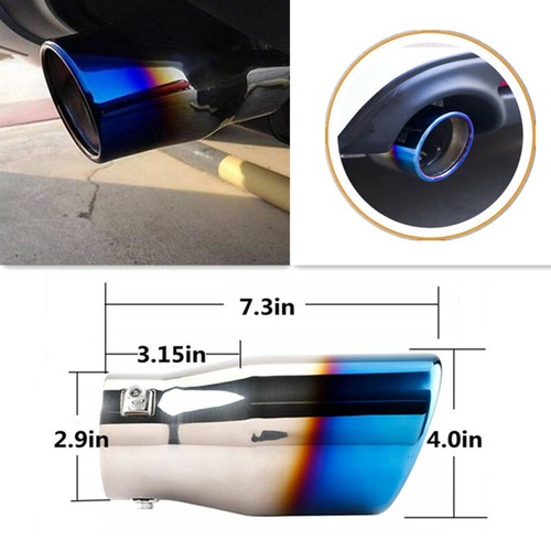 Half Blue Exhaust Muffler Car Modification 2.9in Rear Tail Pipe End Tip ...