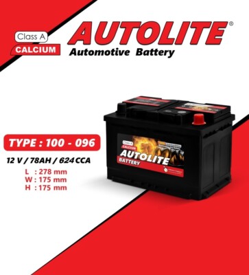 Type 096 CAR BATTERY CALCIUM/CALCIUM BATTERY MAINTENANCE FREE 12V 78Ah ...