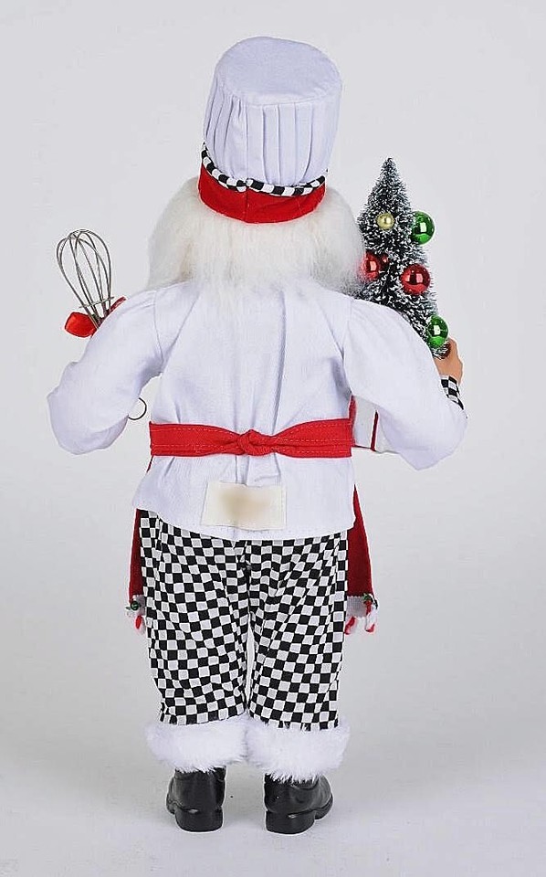 SANTA BAKER FIGURINE WITH DECORATED CHRISTMAS TREE | eBay
