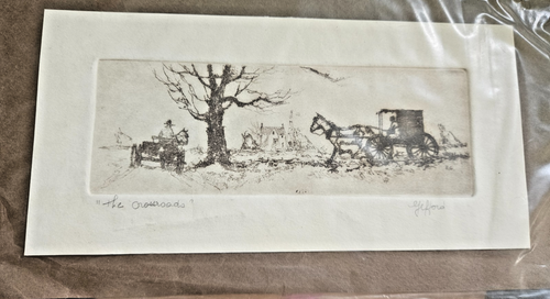 Ed Gifford Hand Pulled Etching - Sealed- The Crossroads- Signed ...