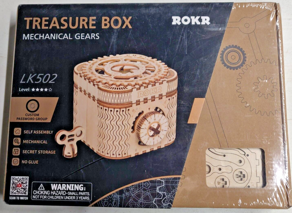ROKR 3D Wooden Puzzle Mechanical Treasure Box with Mechanical Gears ...