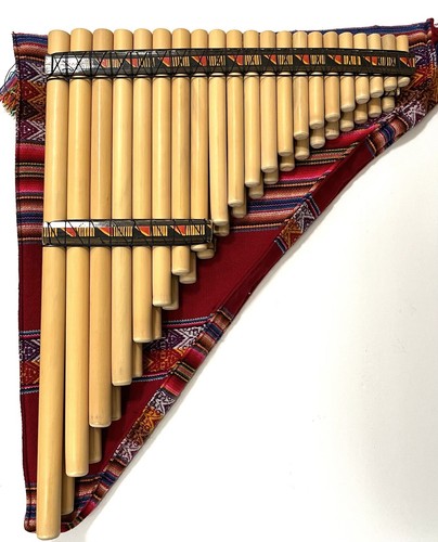 41 PIPES CHROMATIC PAN FLUTE NATURAL BAMBOO FROM PERU - CASE INCLUDED ...