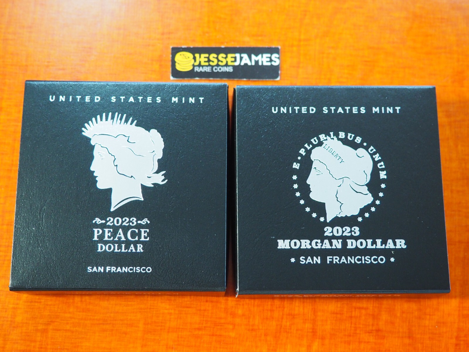 2023 $1 S PROOF SILVER PEACE & MORGAN DOLLAR WITH BOX/COA 2 COIN SET ...