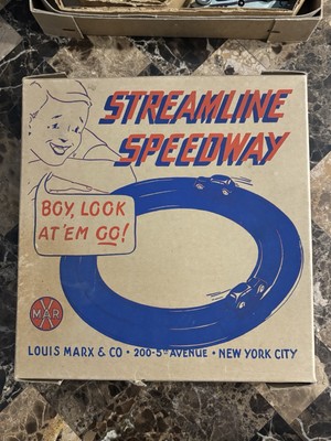 Marx Streamline Speedway Wind-up Race Cars Comet & Racer Beautiful ...