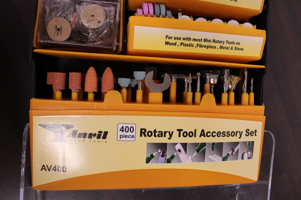 Anvil Rotary Tool Accessory Set Approximately 400 Parts W/Case Carving ...