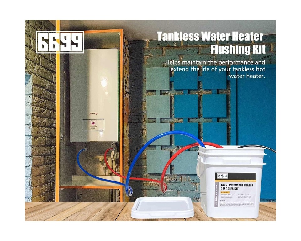 Tankless Water Heater Flushing Kit Includes 1/6HP Submersible Sump Pump ...