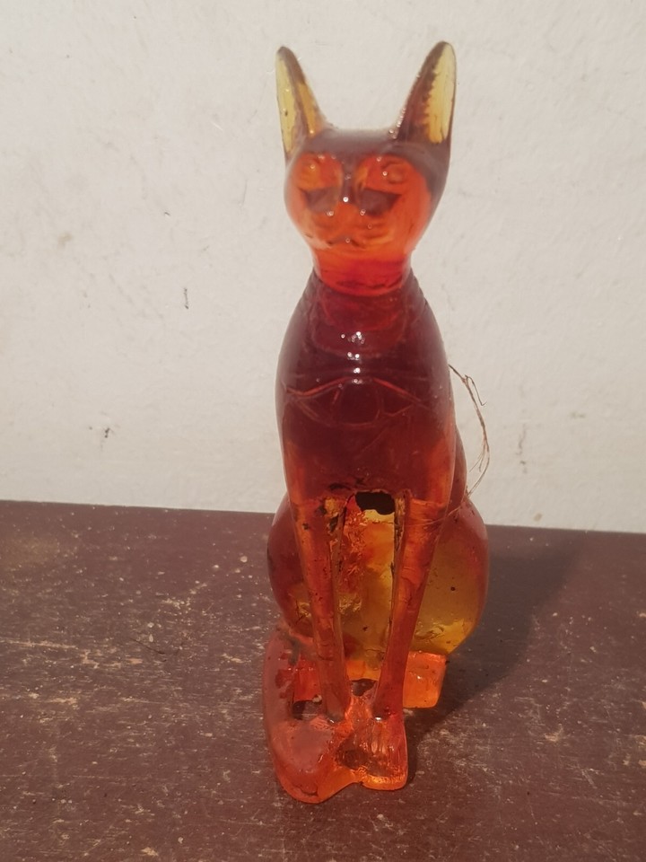 Rare Antique Ancient Egyptian Amber Precious God Cat, protection Wealth ...