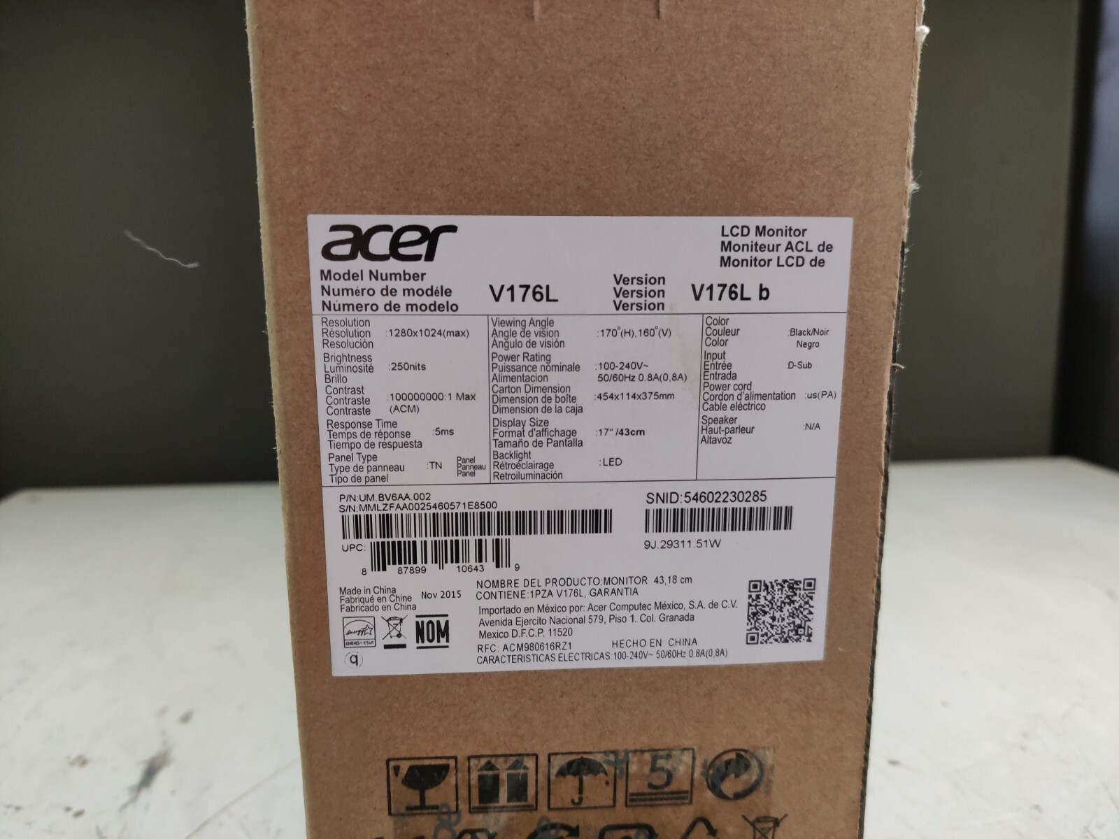 Acer V6 V176L bd 17" LED LCD Monitor for sale online | eBay