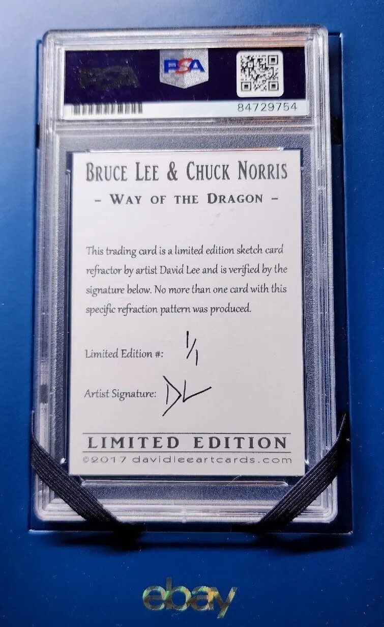 Chuck Norris Signed Custom Holo Card David Lee 1/1 PSA Authenticated ...