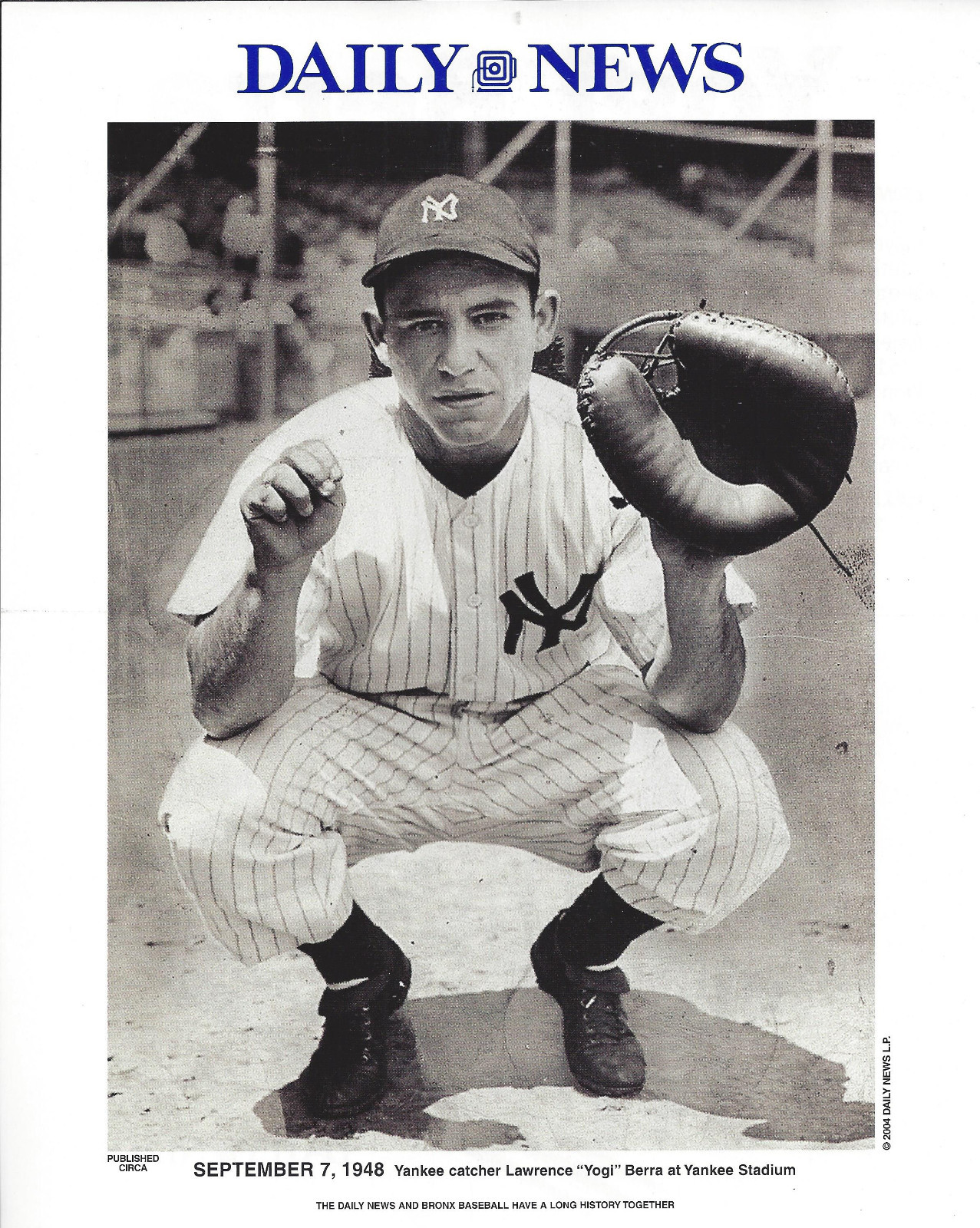 Yogi Berra Daily News Magazine 2 sided Photo 2004 Bill Gallo Cartoon | eBay