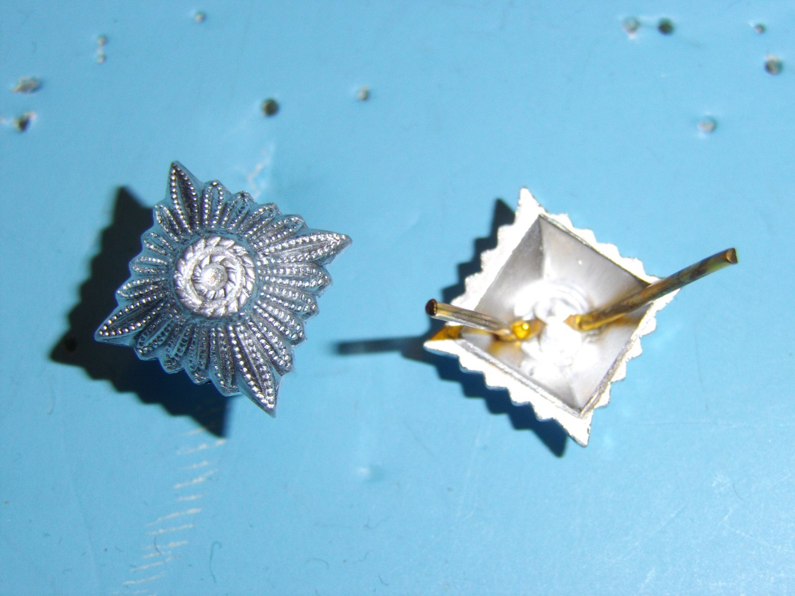 b4610p WW2 German NCO Small Silver Pips for Shoulder Boards & Collar ...