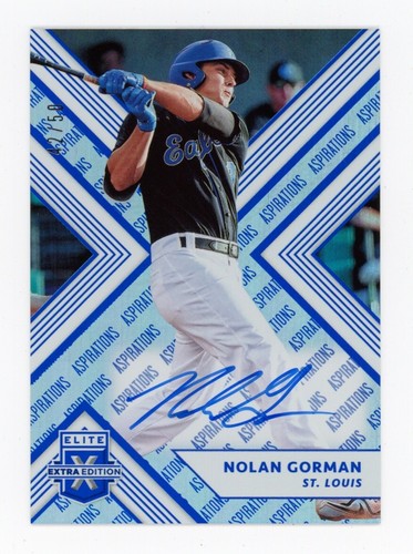 Nolan Gorman 2018 Elite Extra Edition Autographs Aspirations Blue 42/50 ...