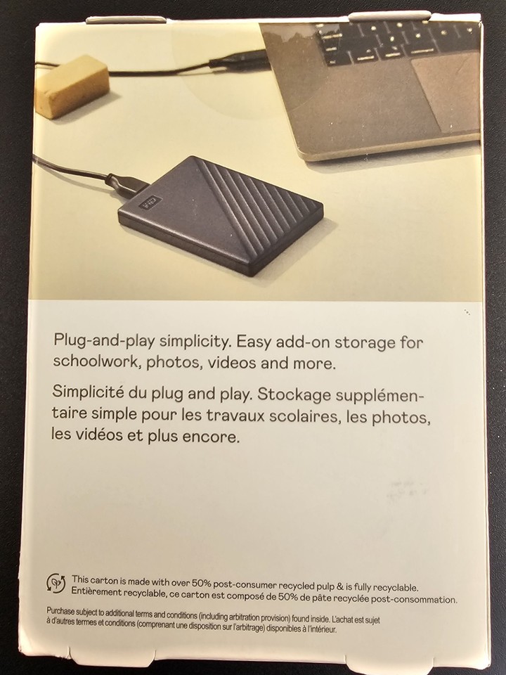 Western Digital (WD) 6TB portable external hard drive Plug And Play ...