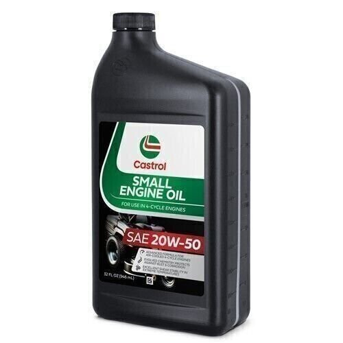 Castrol 20W50 Small Engine Oil For 4-Cycle Air Cooled Engines - 1 Quart ...