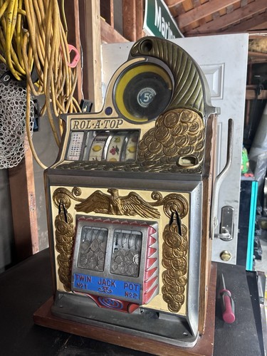 Watling Rol-A-Top Twin Jackpot Nickel Slot Machine Antique Authentic ...