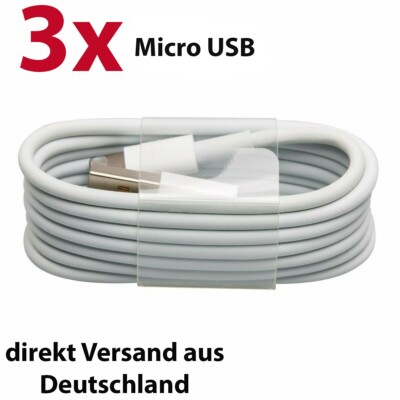 3x 1m Micro USB Cable Nylon Charging Data Handy Smartphone Tab | eBay UK