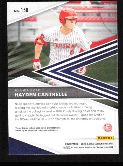 2020 Elite Extra Edition Pink #158 Hayden Cantrelle - NM-MT | eBay