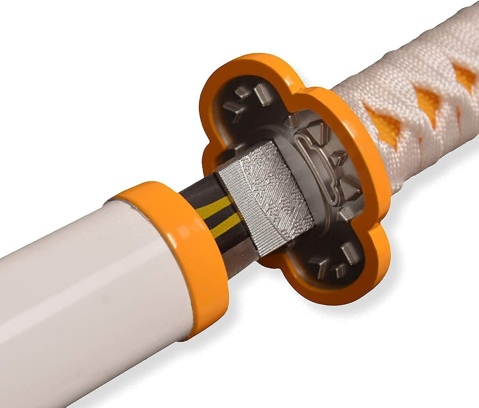 30" Plastic Anime Demon Slayer Agatsuma Zenitsu Thunder Sword Katana ...